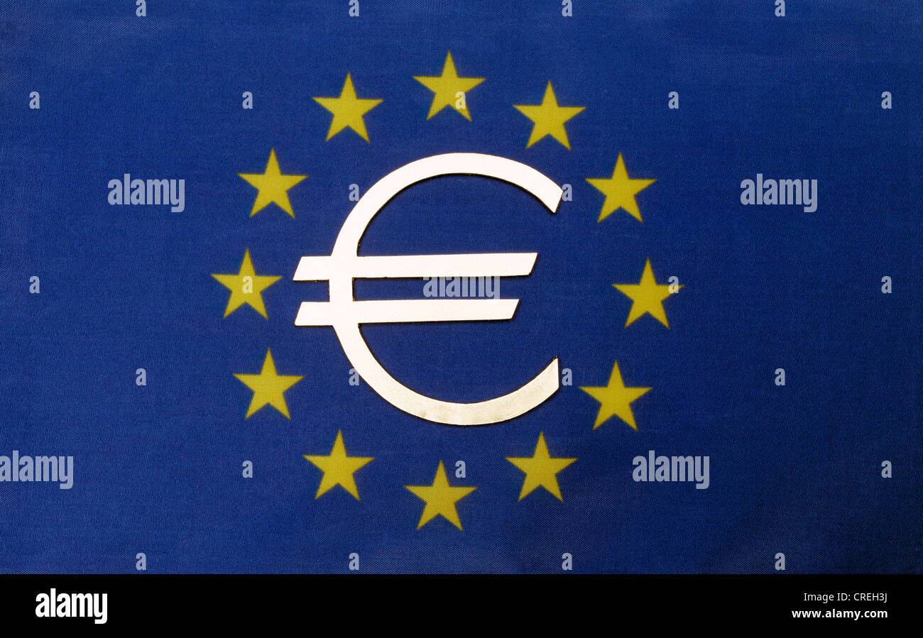 The Euro character lying on a EU flag Stock Photo - Alamy