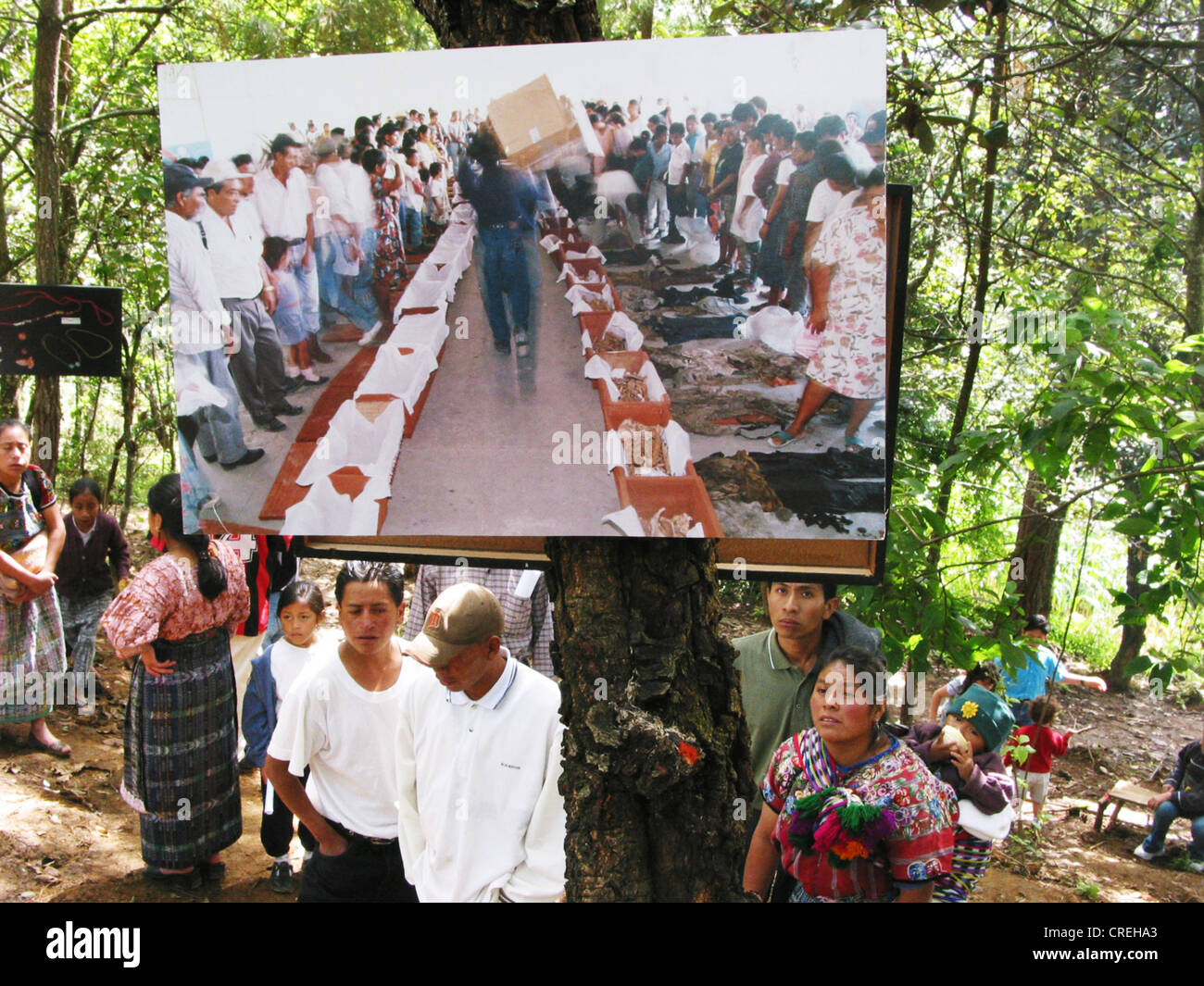 Mass grave of Maya indigenas in a forest in Comalapa, Guatemala, Quich ...