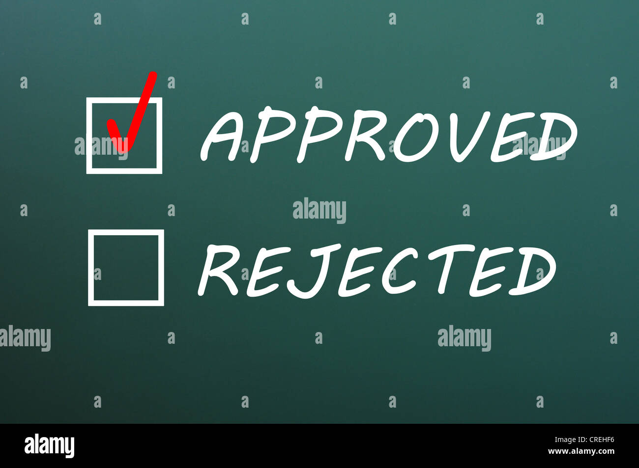 approved business chalk drawing idea reject sketch check box box tick ...