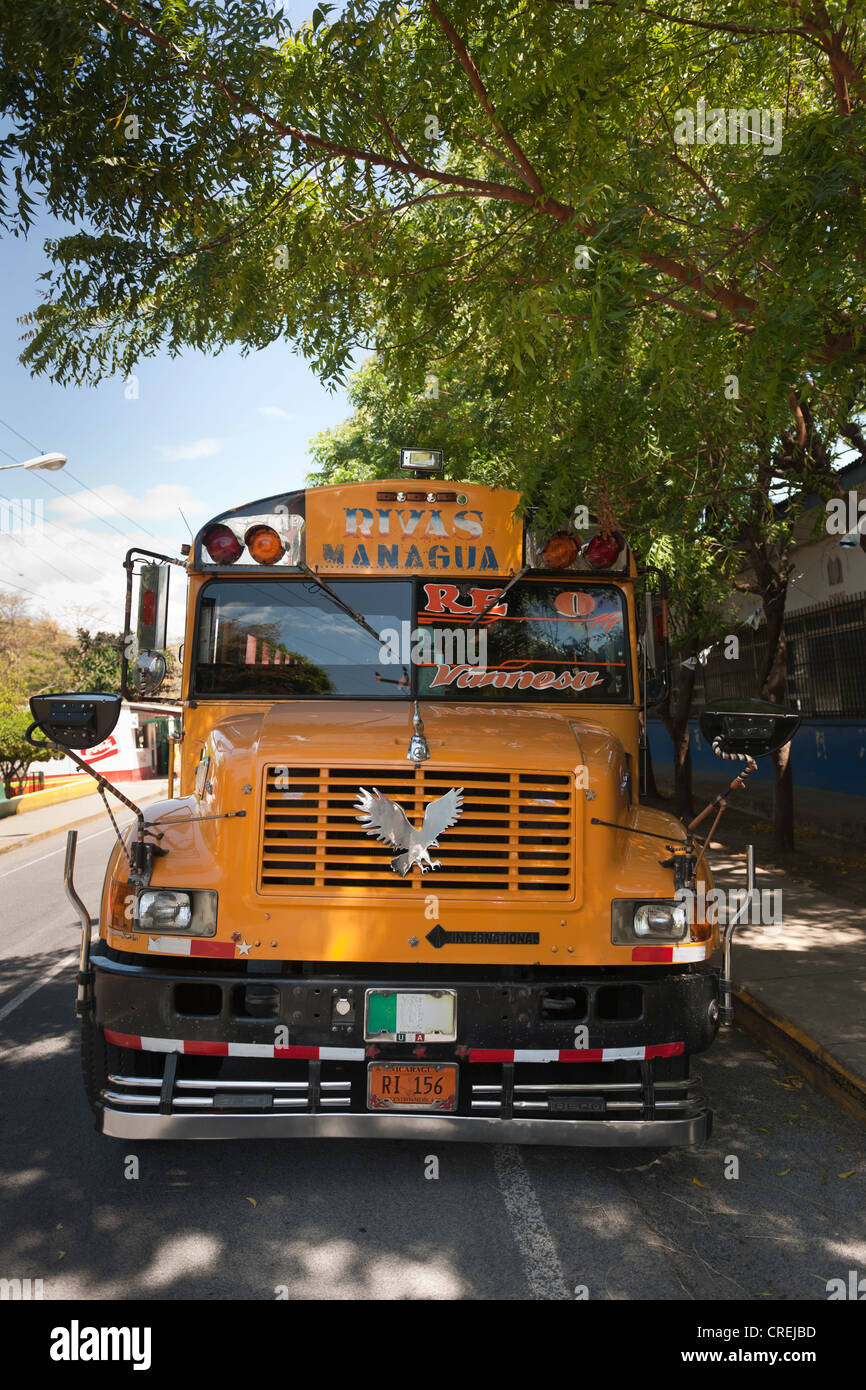 Public bus in San Jorge, Nicaragua, Central America Stock Photo - Alamy
