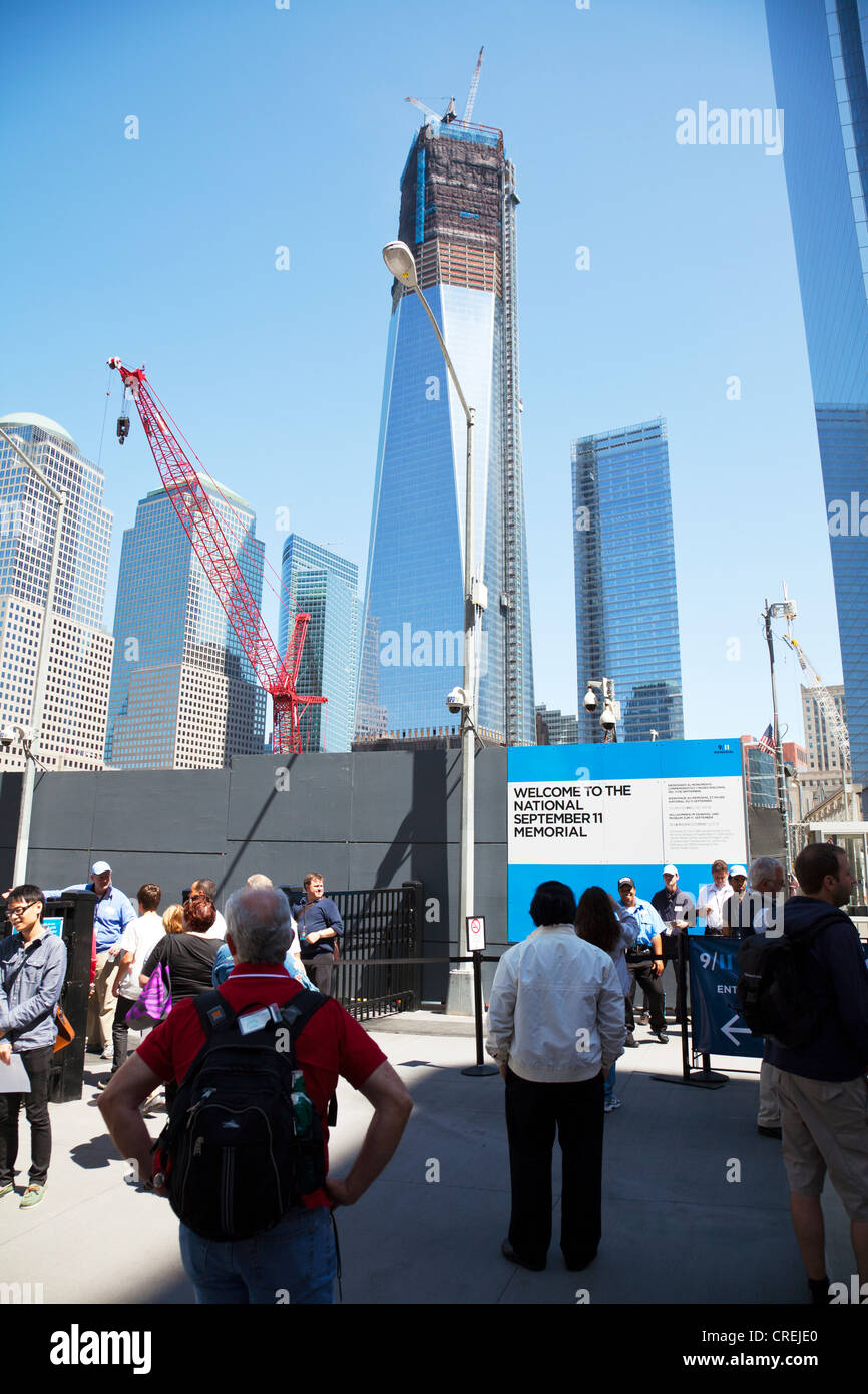 The nearly finished Freedom Tower in New York, Manhattan. Under ...