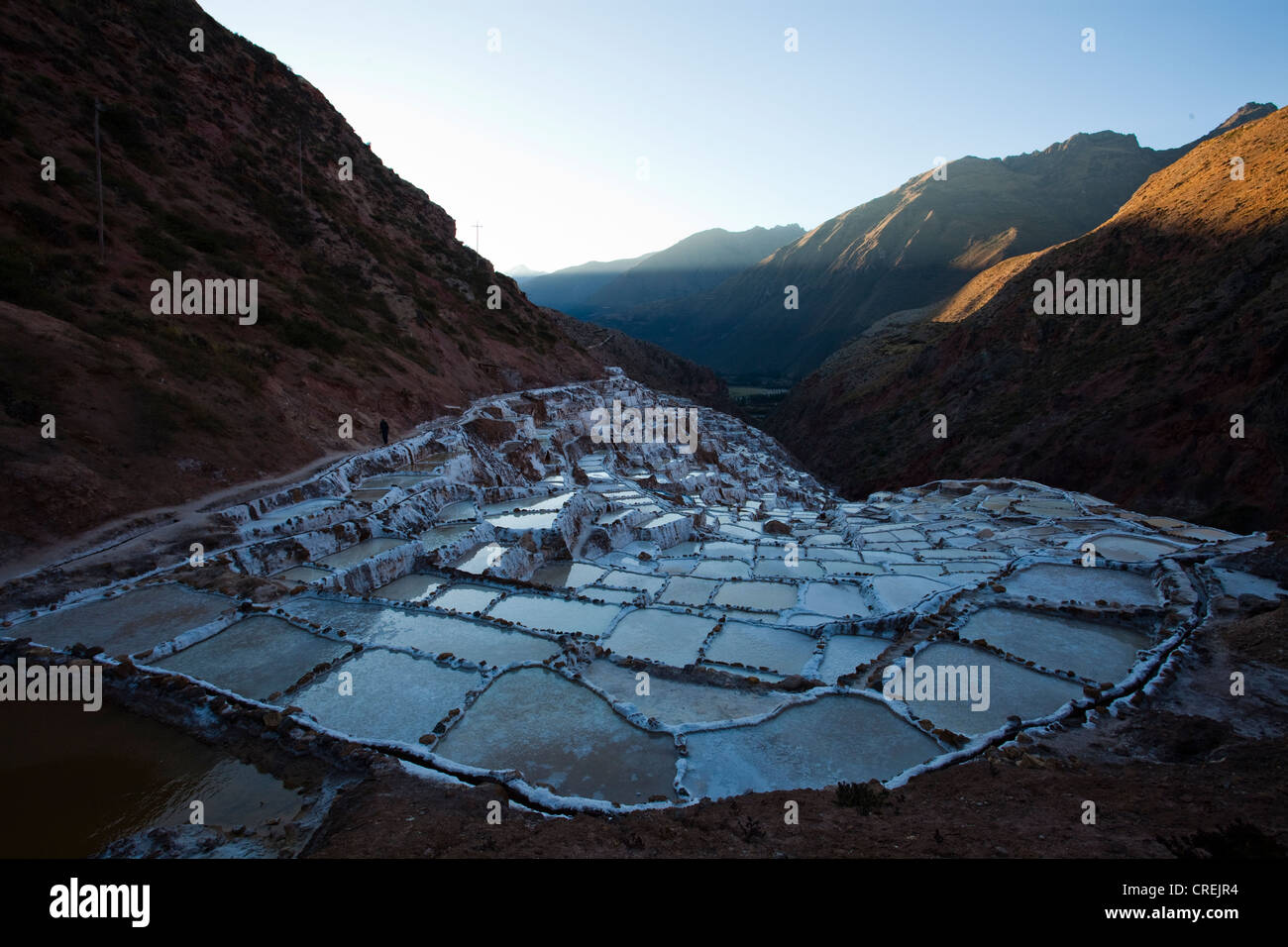 Salt pools that have been in use since ancient Incan times on a ...