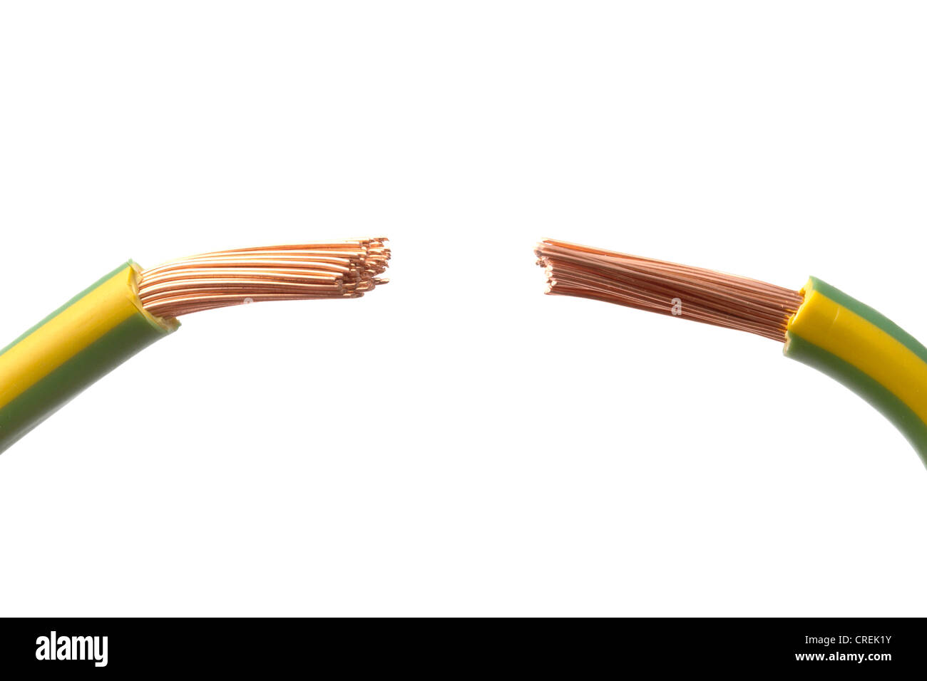 Electrical wires isolated on white background Stock Photo - Alamy