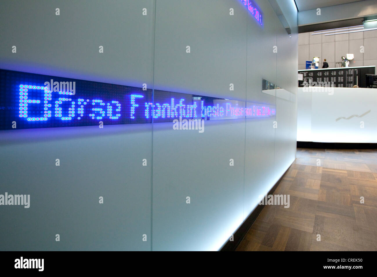 Main trading floor of Frankfurt Stock Exchange, Deutsche Boerse AG, Frankfurt Stock Exchange ...