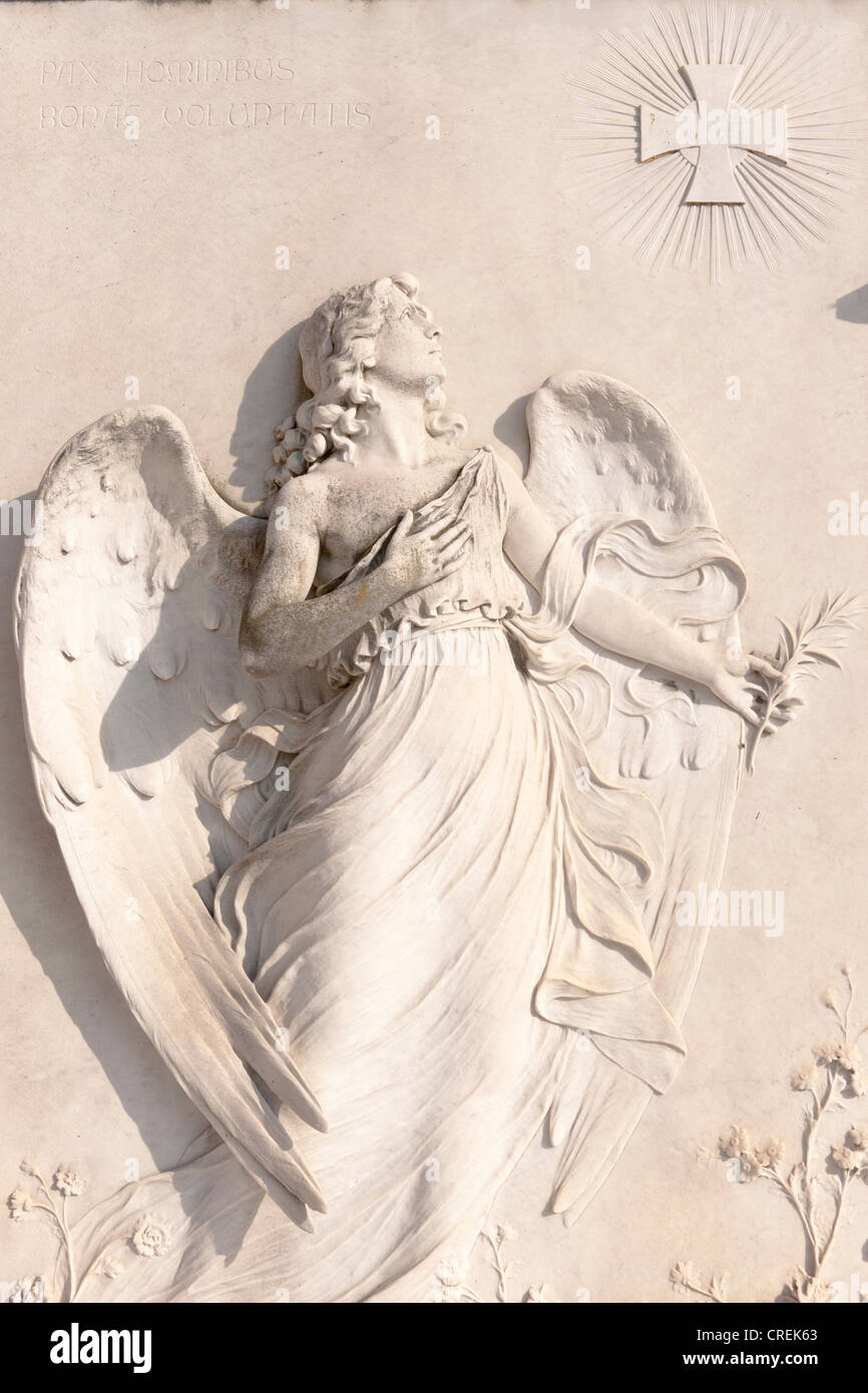 Tomb slab with angel Stock Photo - Alamy
