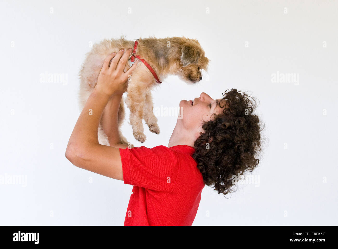 Boy with dog Stock Photo - Alamy