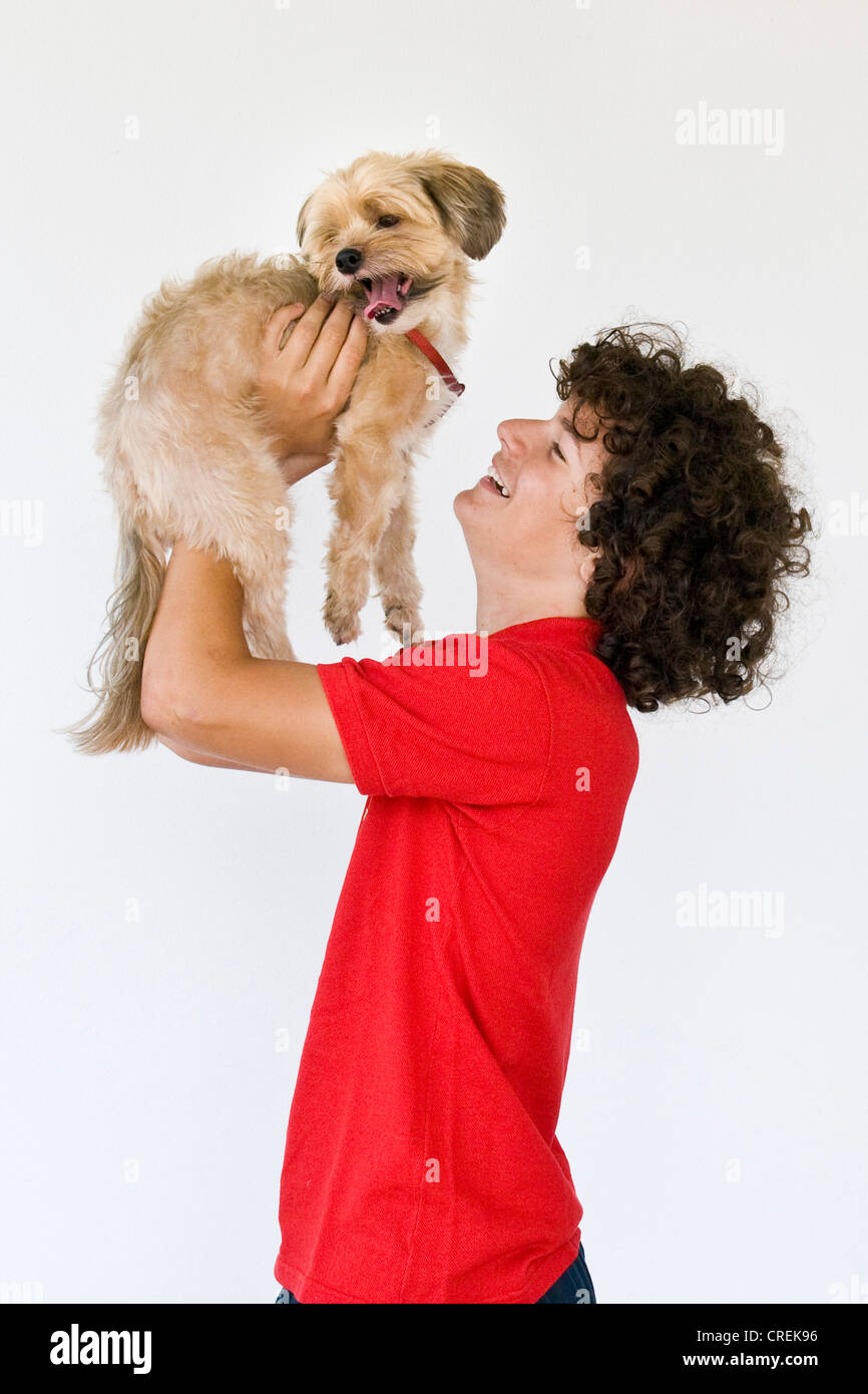 Boy with dog Stock Photo - Alamy