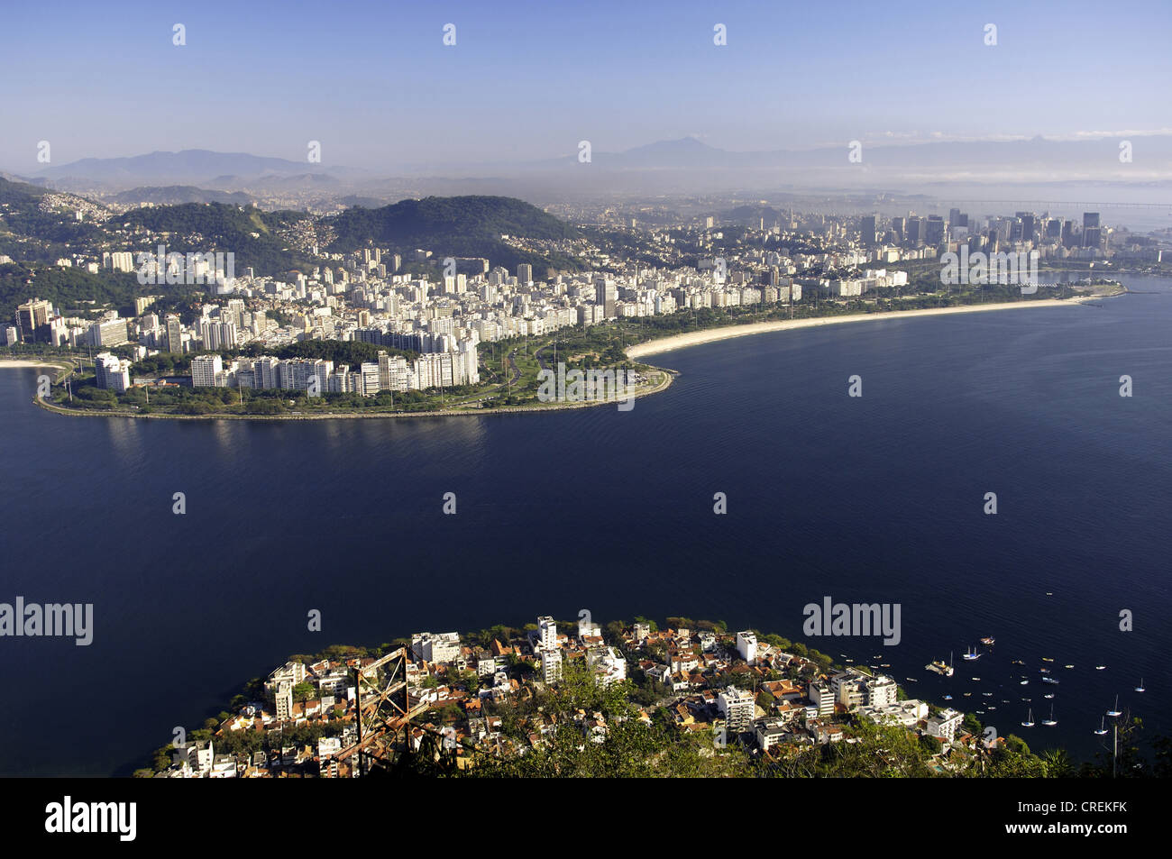 Flamengo and Flamengo beach, Rio de Janeiro, view from the Pao de ...