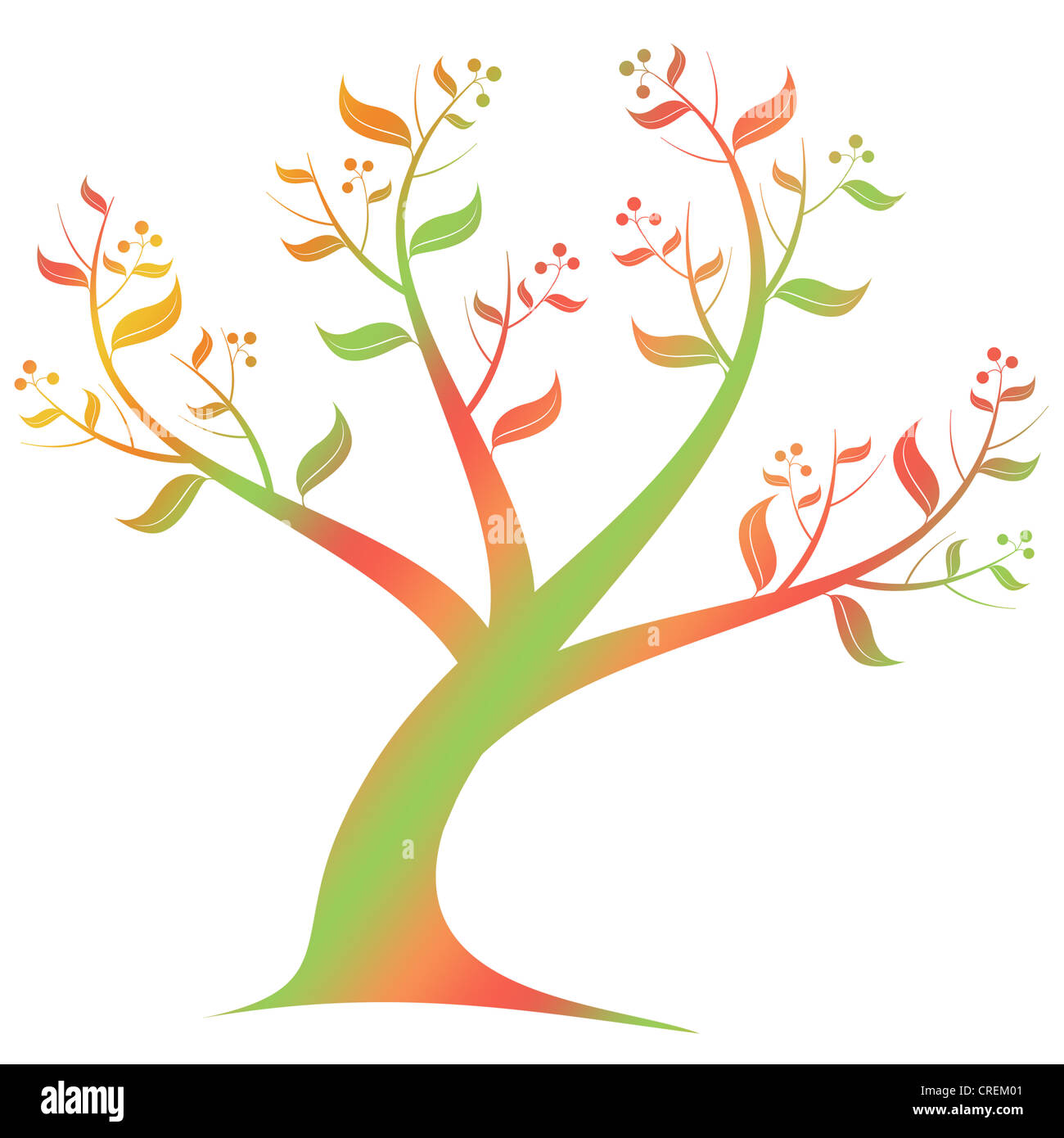 Colorful art tree isolated on white background Stock Photo - Alamy