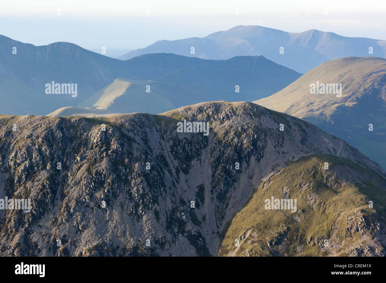 High Crag in the lake District with Fleetwith and the Derwent Fells in ...