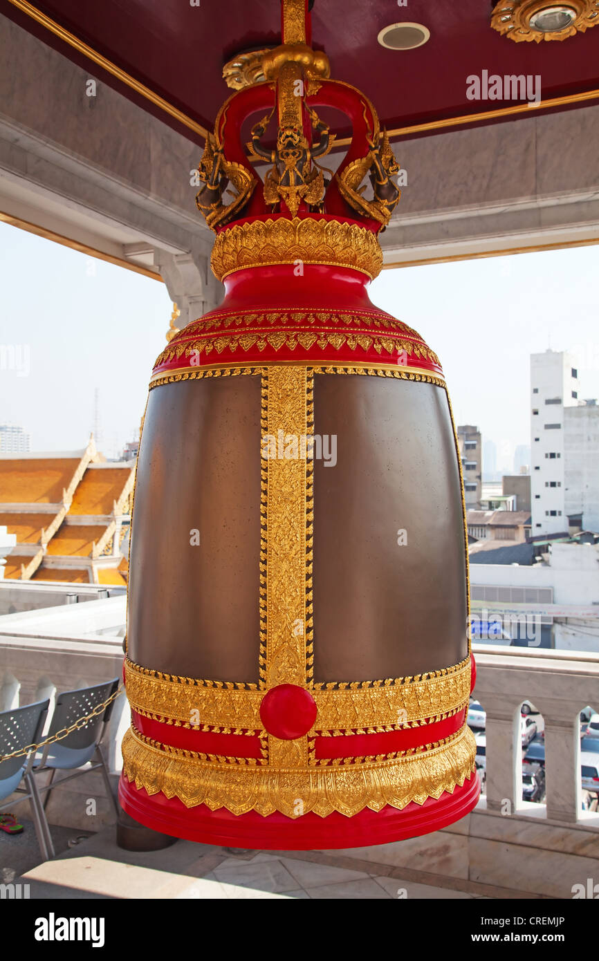 Bronze bell in the traditional thai temple Stock Photo - Alamy