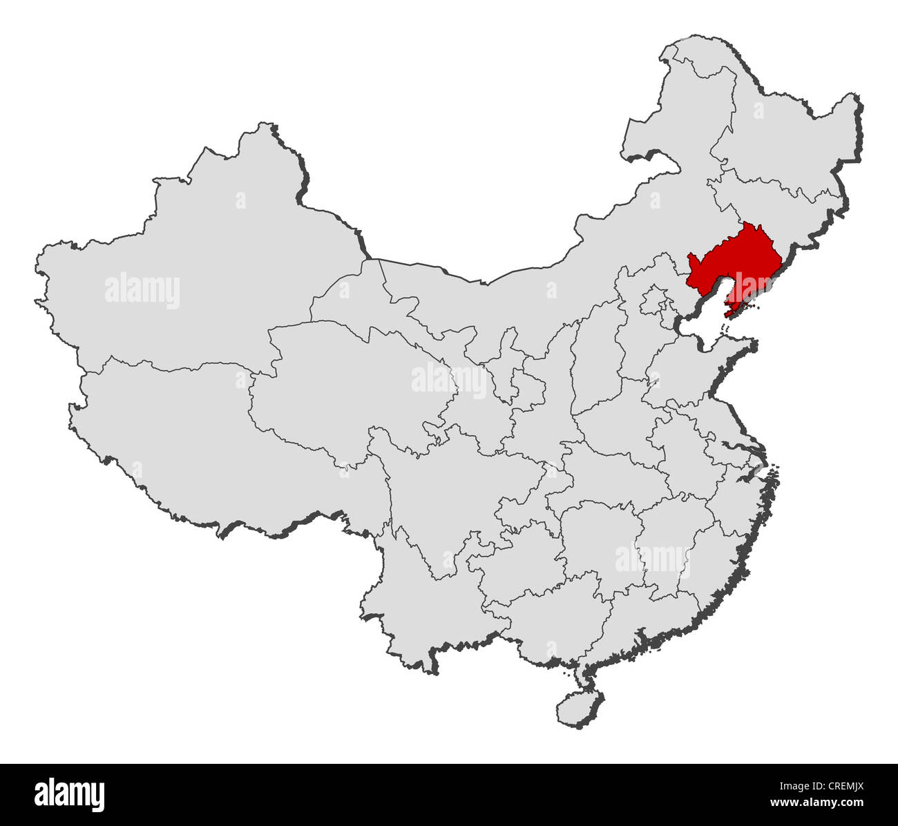Political map of China with the several provinces where Liaoning is ...