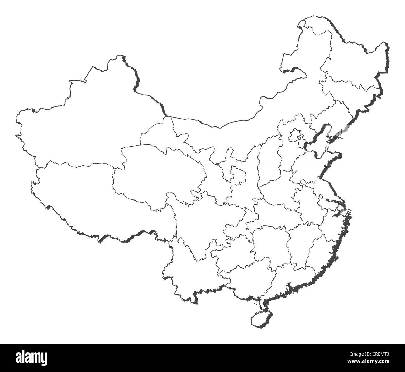 Political map of China with the several provinces Stock Photo - Alamy