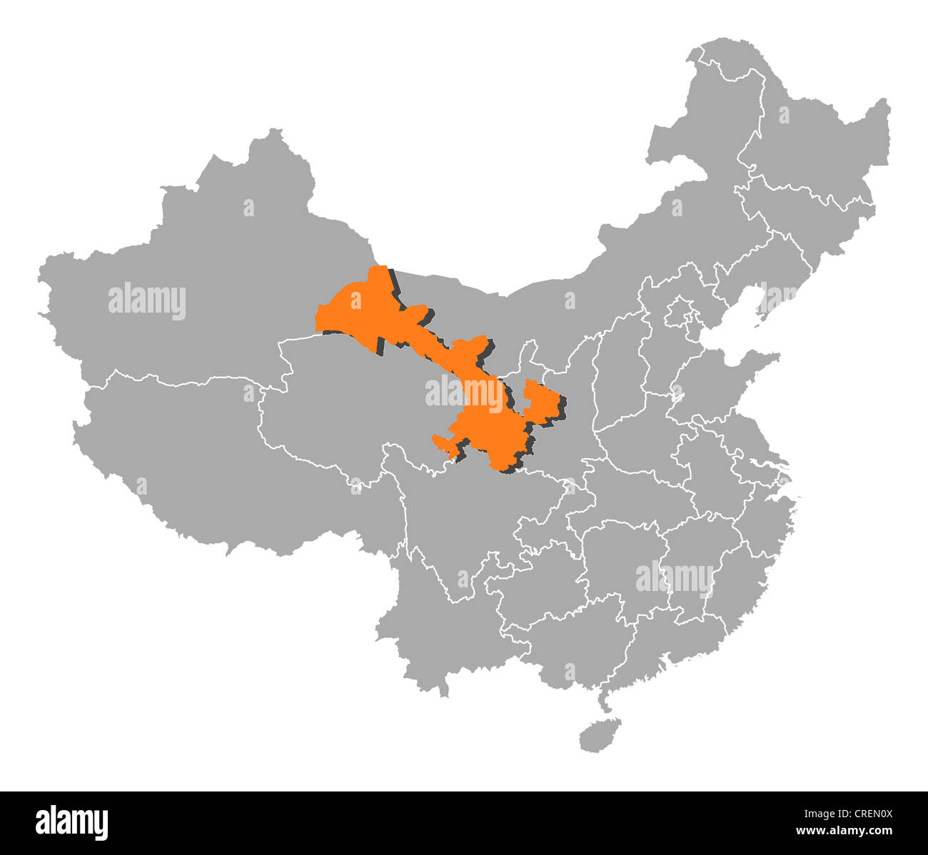 Gansu map vector Cut Out Stock Images & Pictures - Alamy
