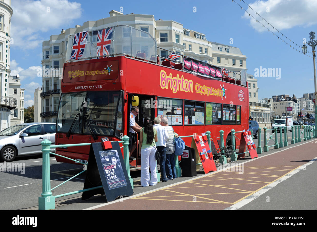 People about to board the Brighton CitySightseeing bus tour starting on ...