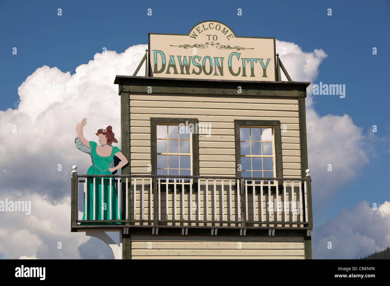 Welcome sign to Dawson City, Yukon Territory, Canada Stock Photo - Alamy