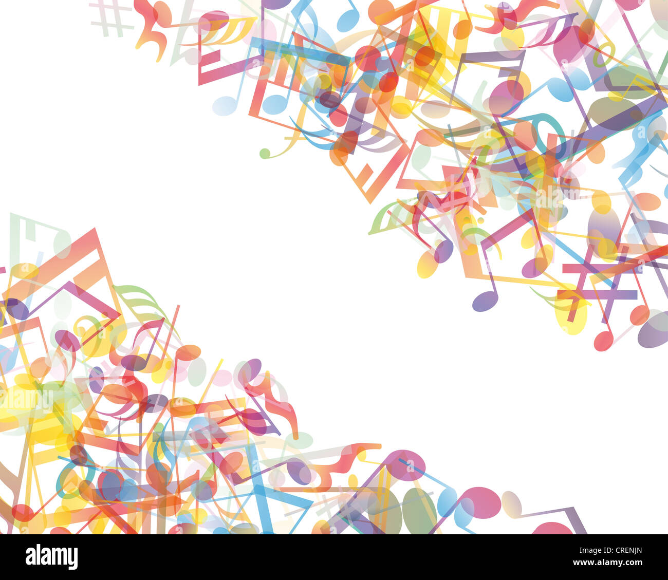 Vector musical notes staff background for design use Stock Photo - Alamy