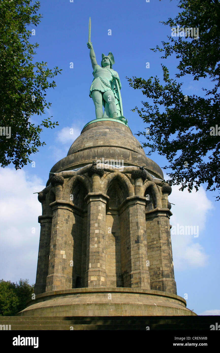 Hermannsdenkmal, Hermann monument at Grotenburg in Teutoburger forest ...