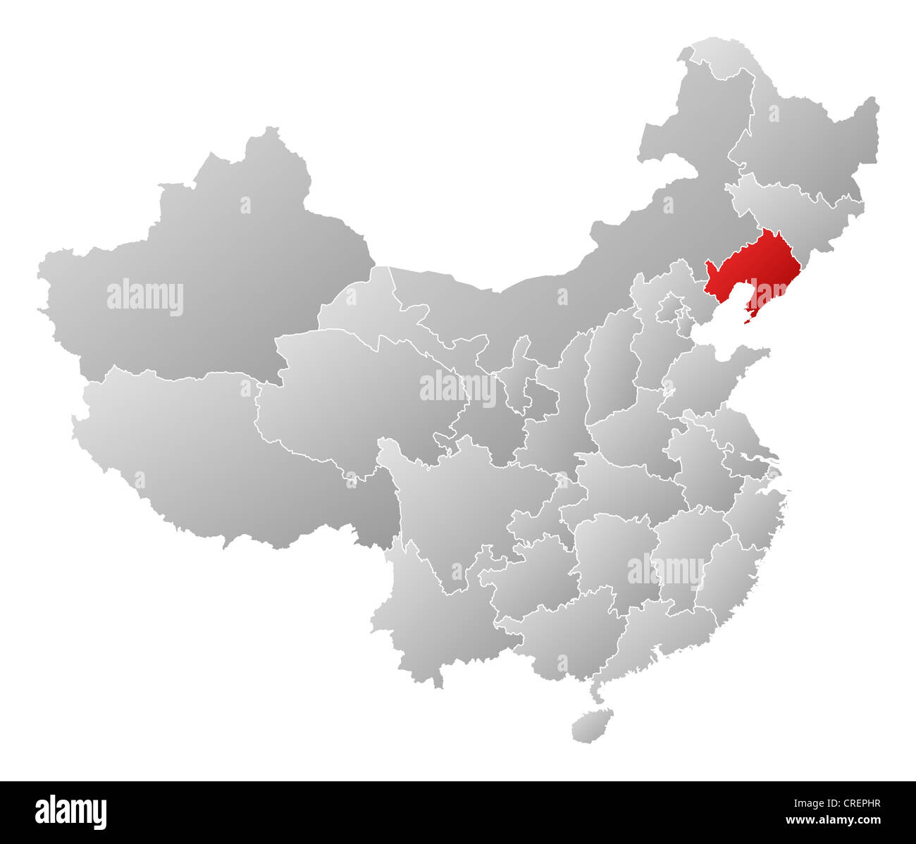Political map of China with the several provinces where Liaoning is ...