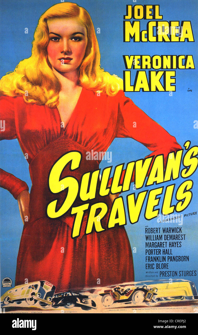 SULLIVAN'S TRAVELS Poster for 1942 Paramount film with Veronica Lake ...