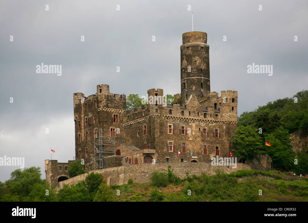 Maus Castle Burg Maus at Rhine, Germany, St. Goarshausen Stock Photo ...
