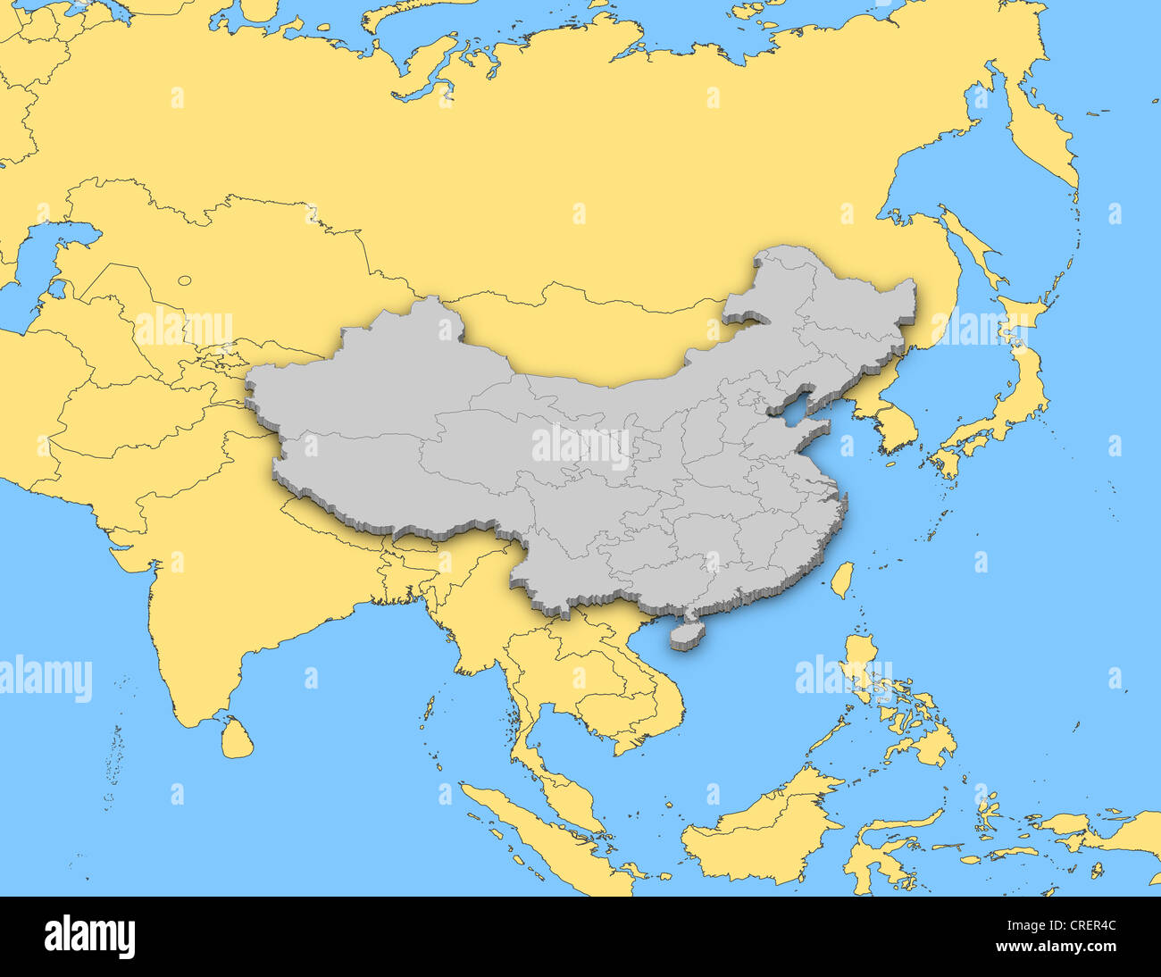 Political map of China with the several provinces Stock Photo - Alamy