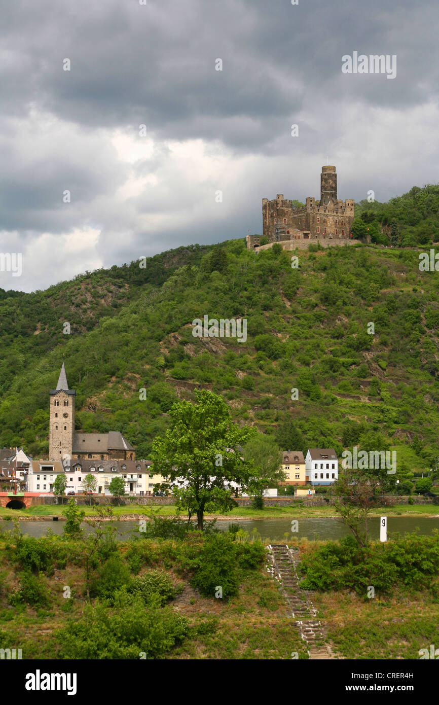 Maus Castle Burg Maus at Rhine, Germany, St. Goarshausen Stock Photo ...