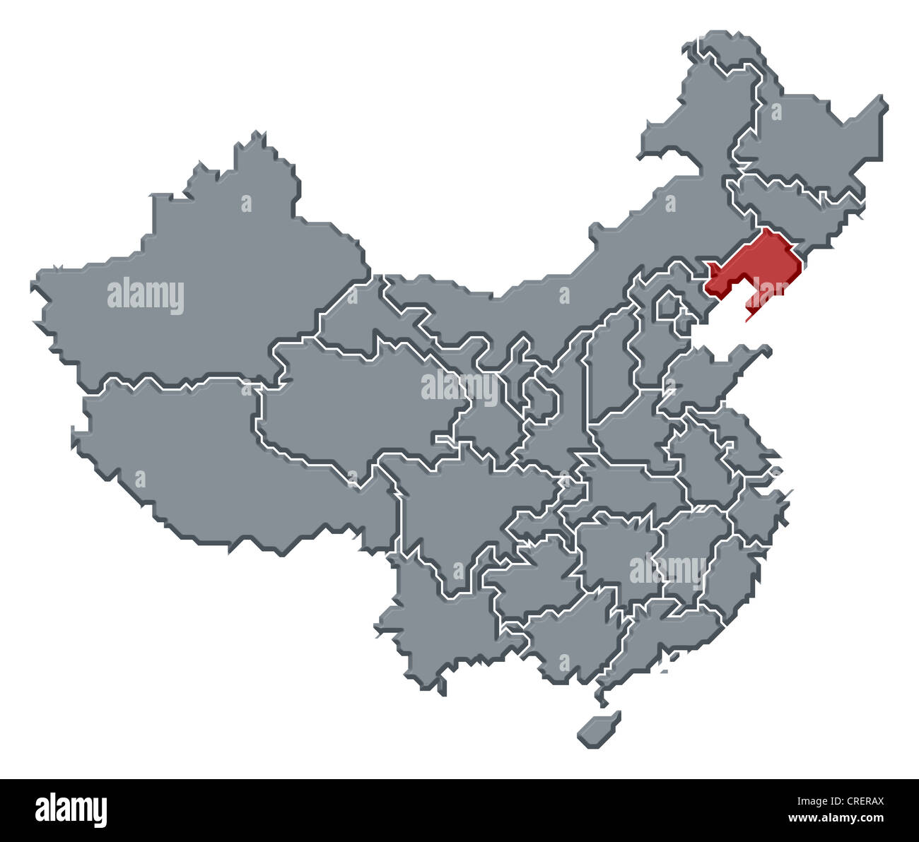 Political map of China with the several provinces where Liaoning is ...