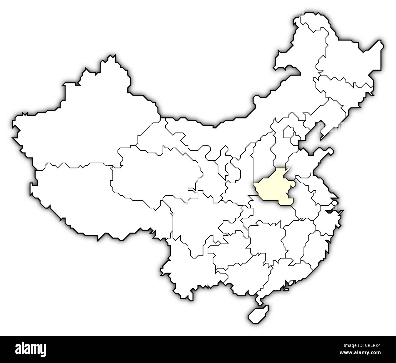 Political map of China with the several provinces where Henan is ...