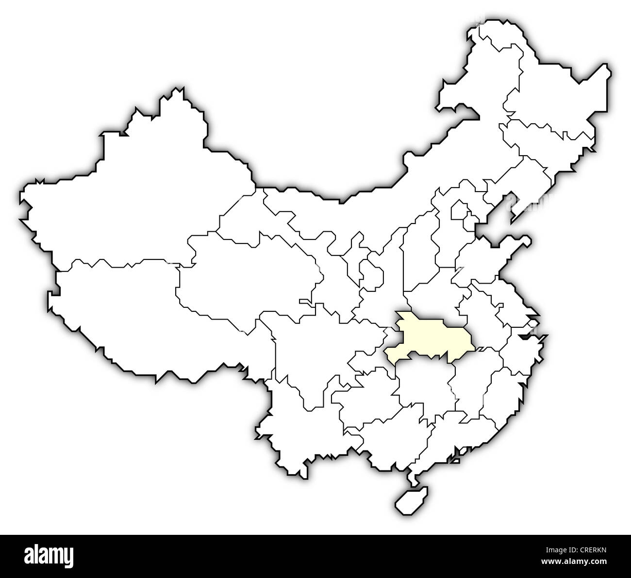 Map china hubei highlighted hi-res stock photography and images - Alamy
