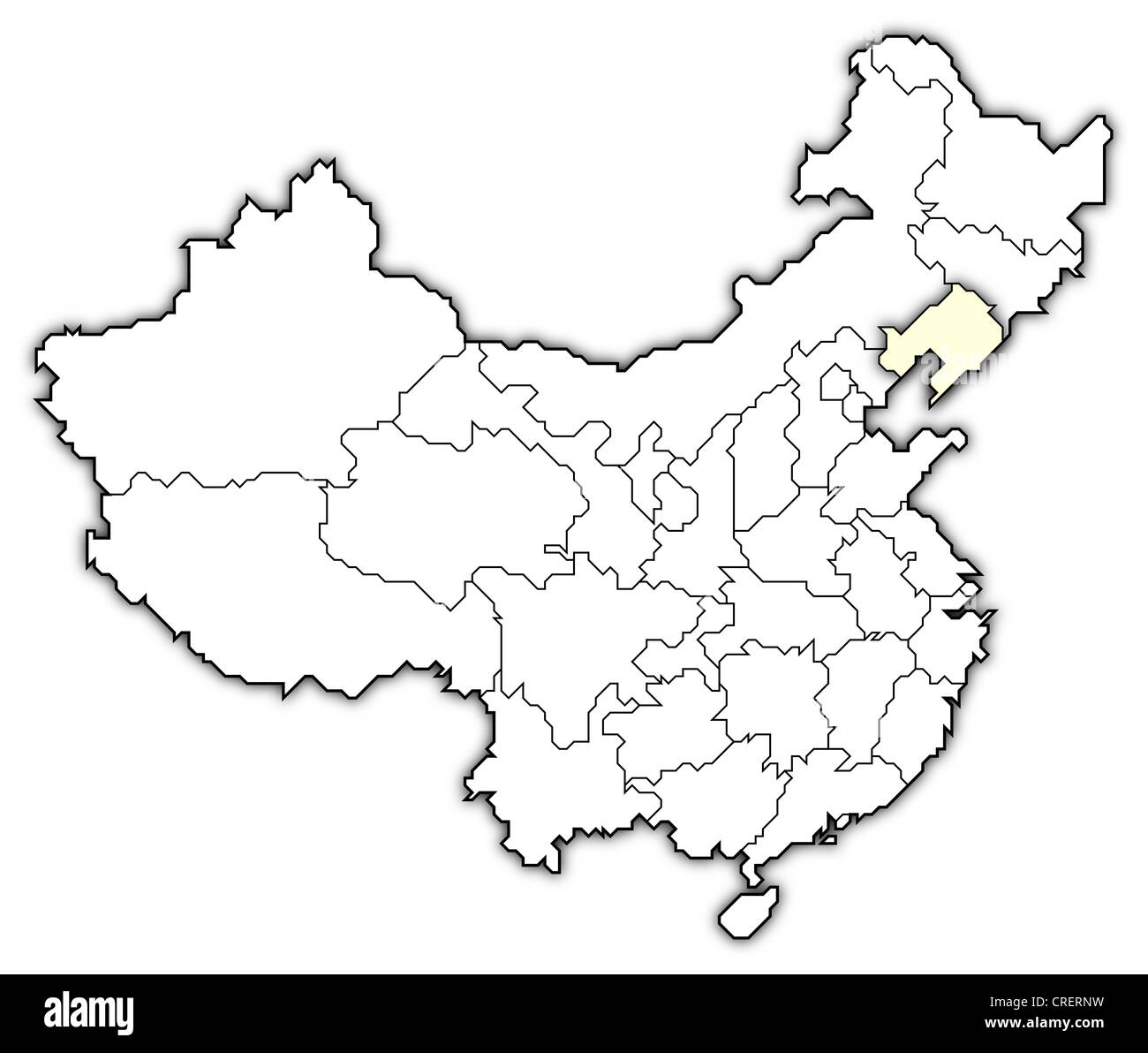 Political map of China with the several provinces where Liaoning is ...