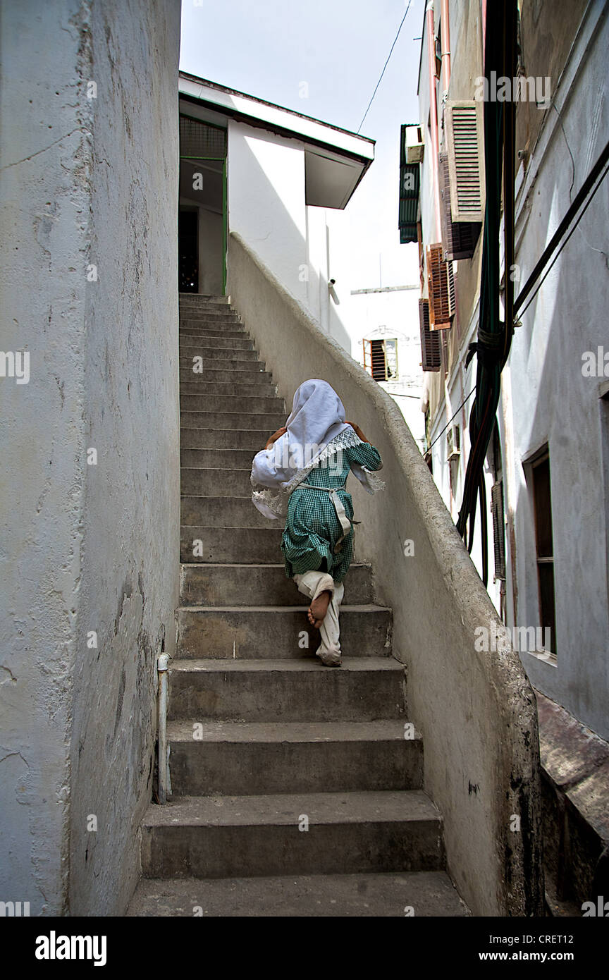 Boy And Girl Running Up Stairs High Resolution Stock Photography and ...