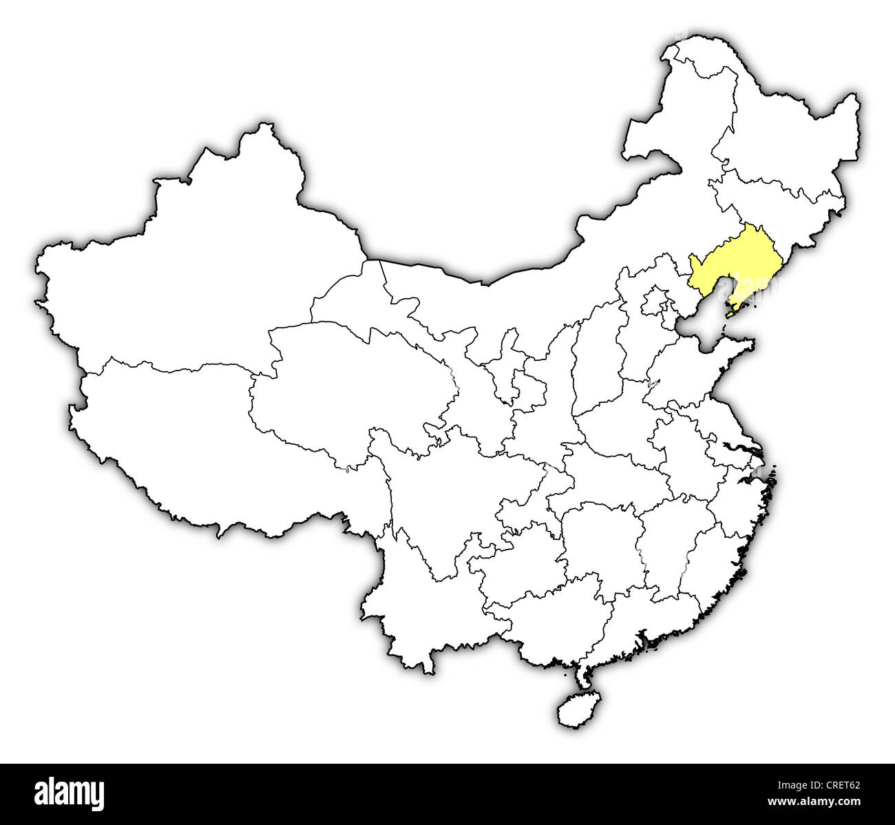 Political map of China with the several provinces where Liaoning is ...
