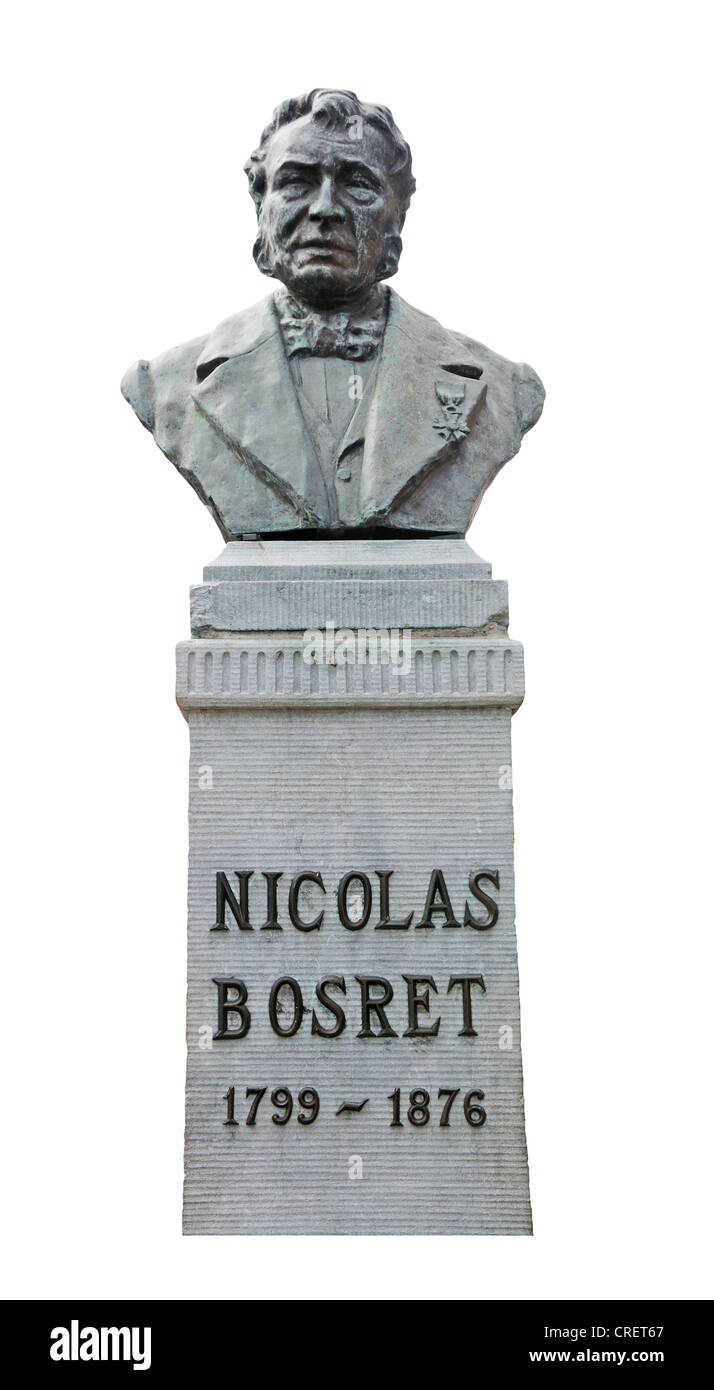 Namur, Belgium. Bust of Nicholas Bosret (1799 – 1876) - blind composer ...