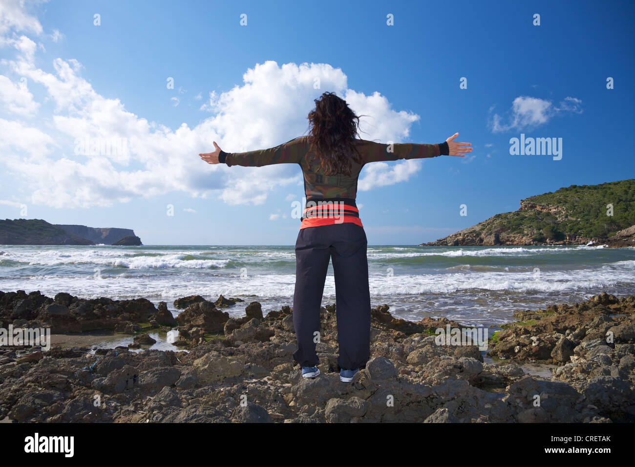 Algaiarens beach at Menorca island in Spain Stock Photo - Alamy