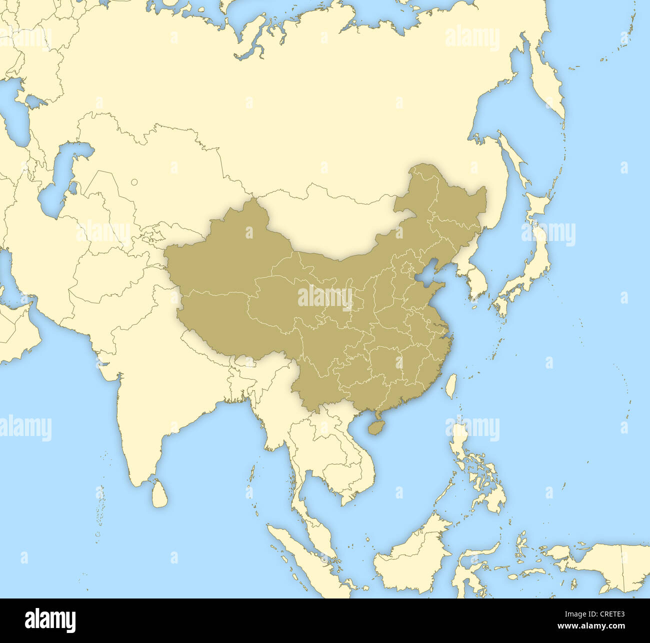 Political map of China with the several provinces Stock Photo - Alamy