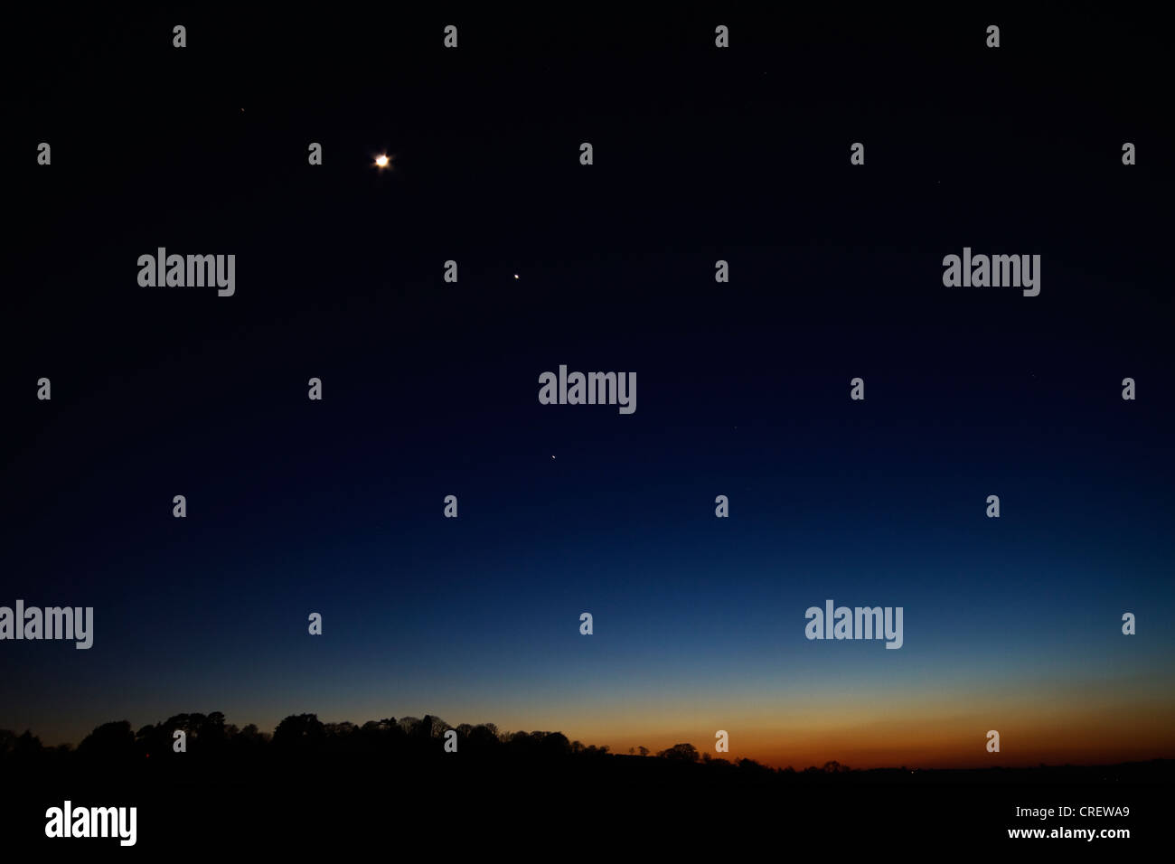 The Moon, Venus and Jupiter Stock Photo - Alamy