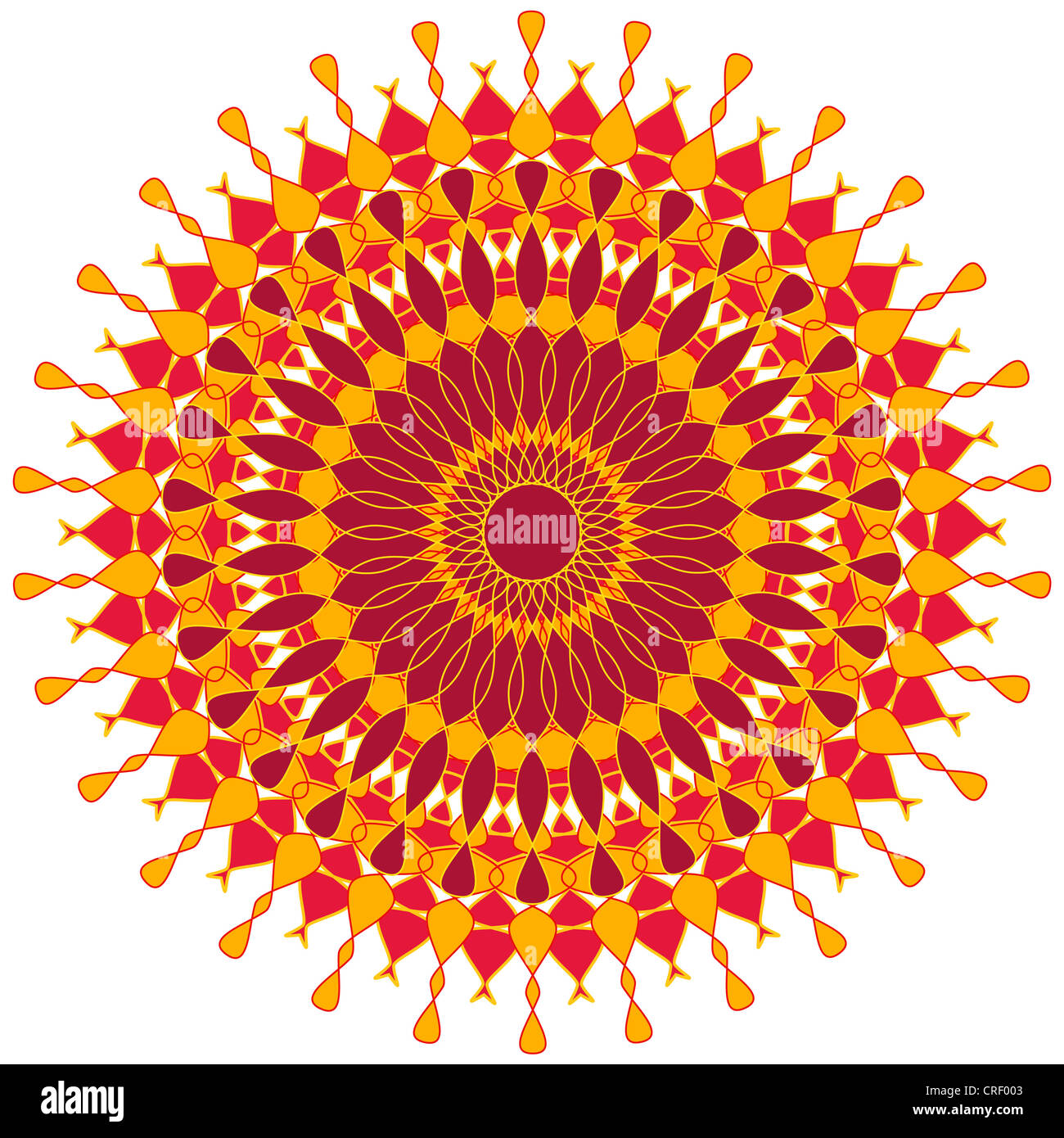 Artistic mandala pattern in orange and red Stock Photo - Alamy