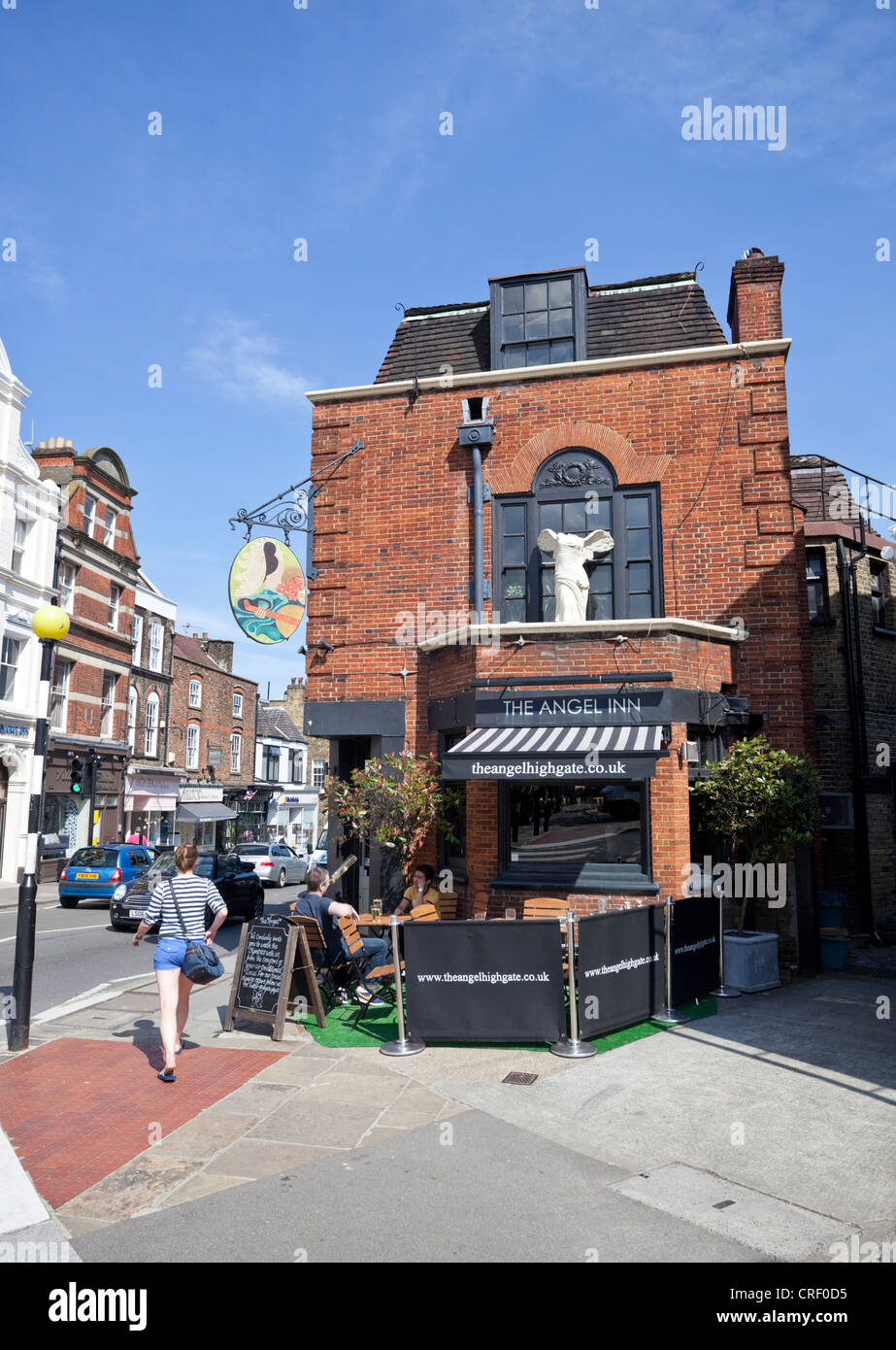 The Angel Inn pub, Highgate Village, London, N6, England, UK Stock ...