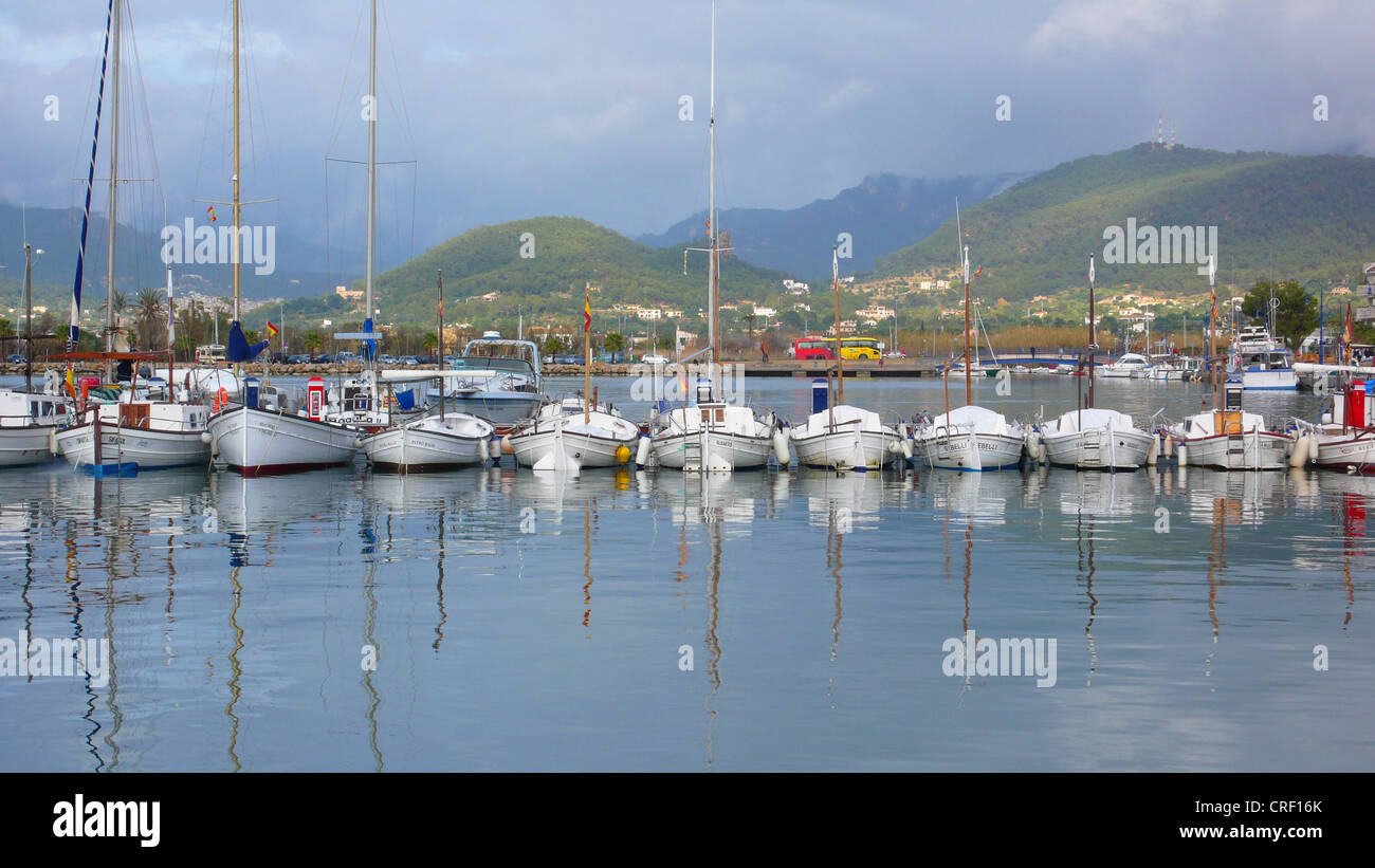 harbor with sailboats, Spain, Majorca, Port Andratx Stock Photo - Alamy