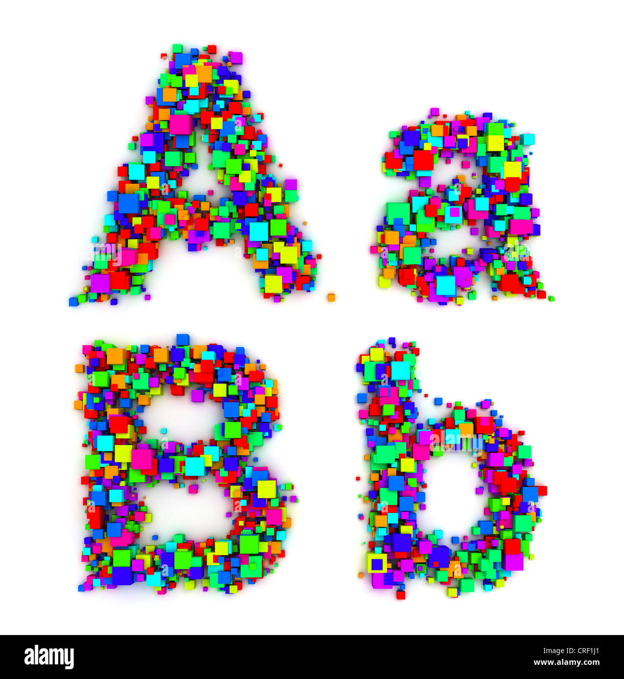 Letters made of colorful boxes Stock Photo - Alamy