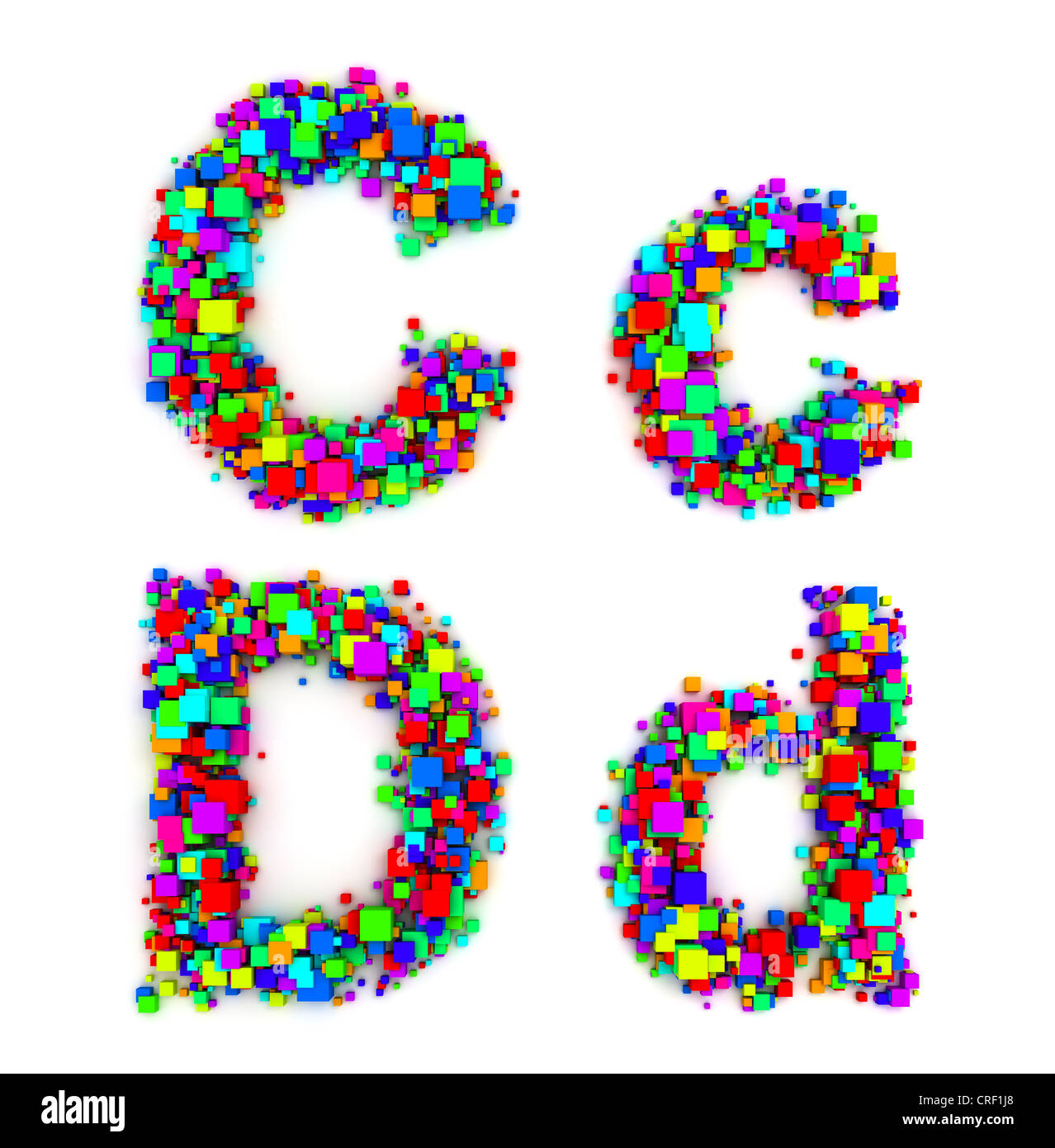 Letters made of colorful boxes Stock Photo - Alamy
