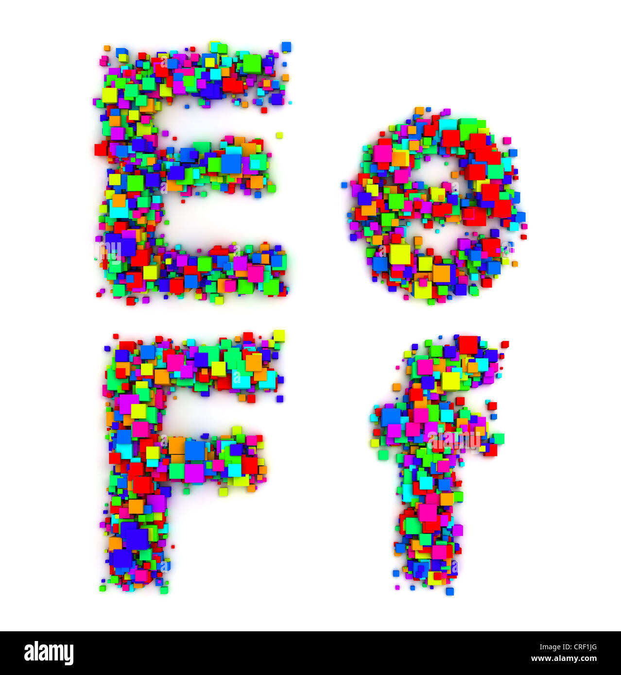 Letters made of colorful boxes Stock Photo - Alamy