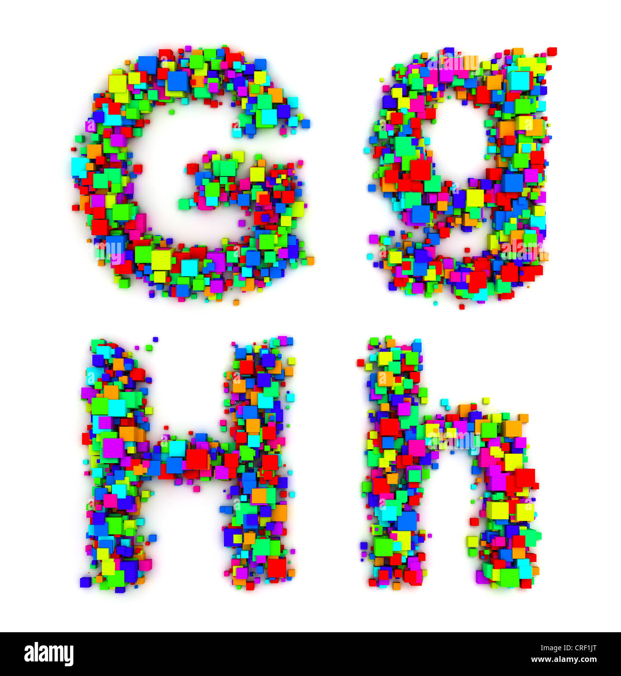 Letters made of colorful boxes Stock Photo - Alamy