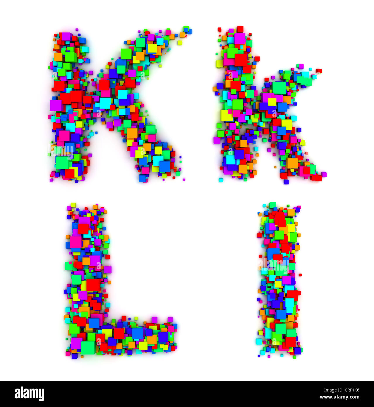 Letters made of colorful boxes Stock Photo - Alamy