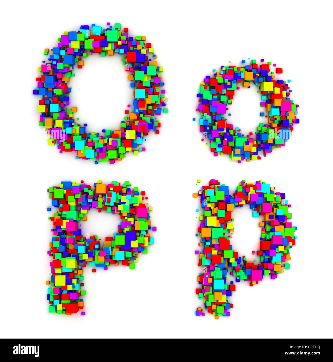 Letters made of colorful boxes Stock Photo - Alamy