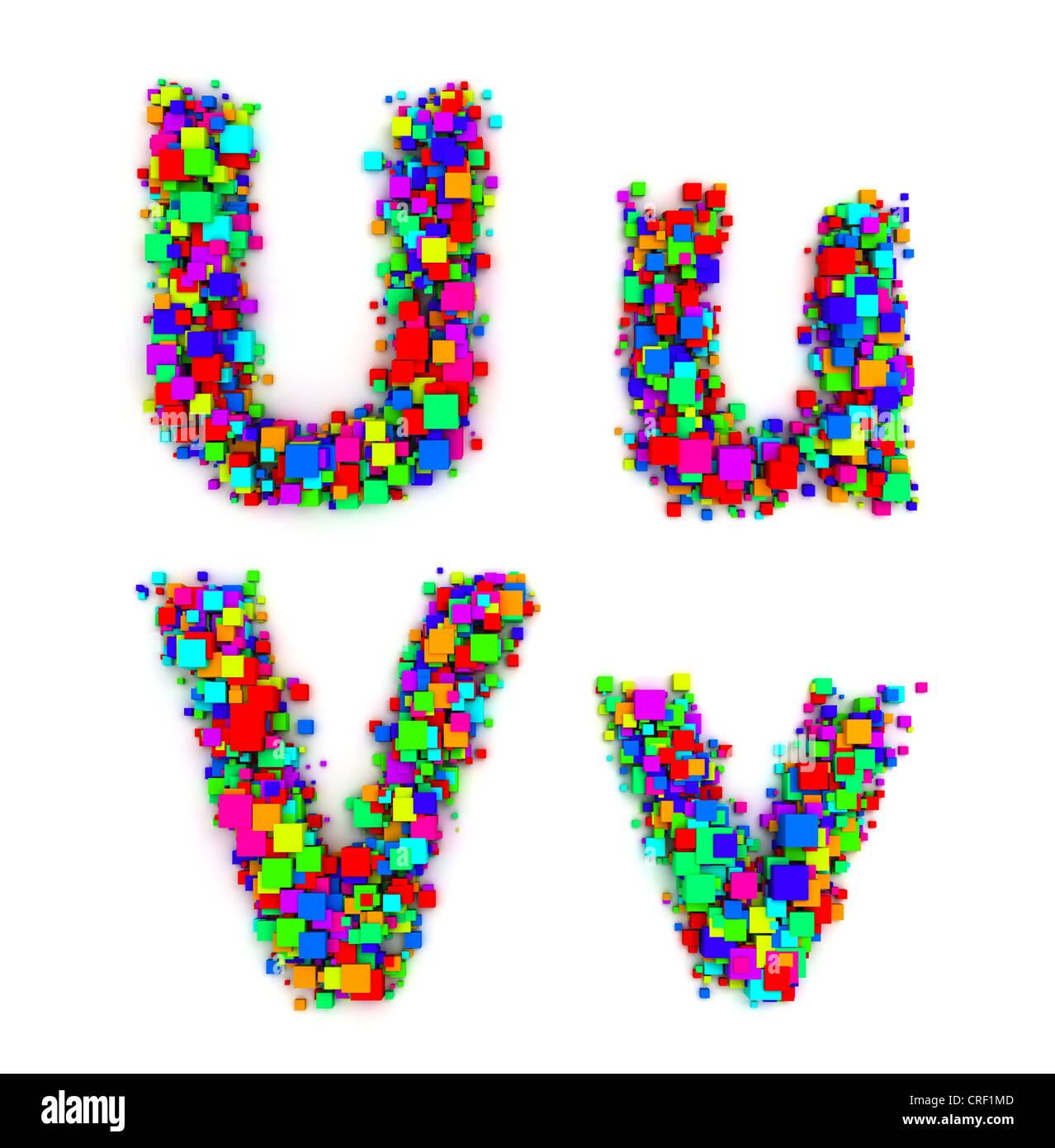 Letters made of colorful boxes Stock Photo - Alamy