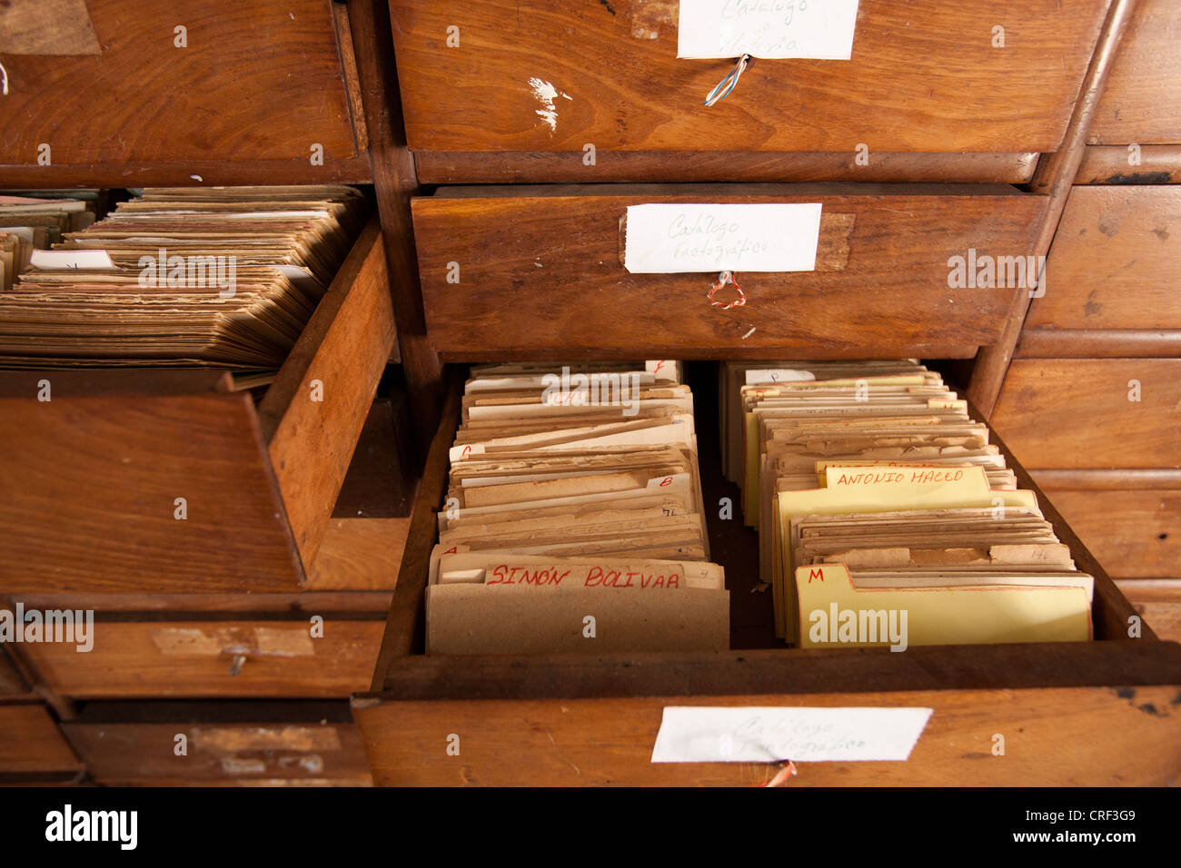 Card catalog at library in Trinidad, Cuba Stock Photo - Alamy