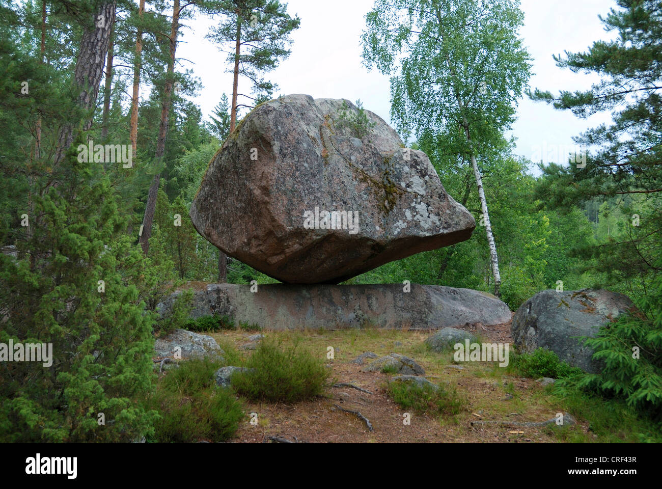Runkesten, one of the largest logan stone or movable erratic in the ...