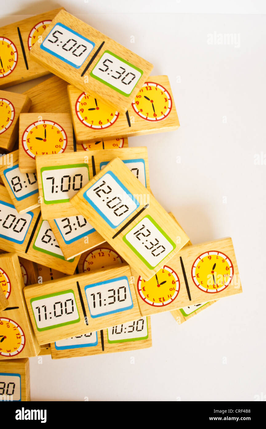 toy clock isolated in white background Stock Photo - Alamy